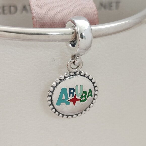 Pandora | Jewelry | Pandora Aruba Flag Exclusive Dangle Charm With Box ...